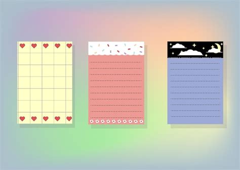 Premium Vector Template Sticky Note Cute Style