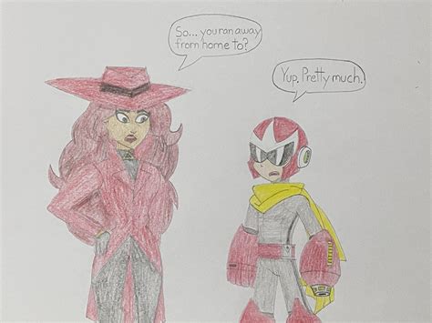 Protoman and Carmen Sandiego by protoman17 on DeviantArt
