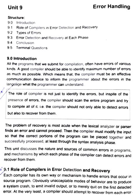 system software error handling unit 9 error handling structure 9