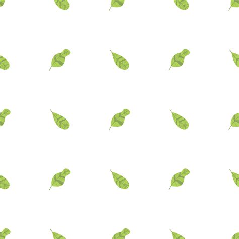 Simple Leaf Summer Seamless Pattern Green Leaves Feather On White