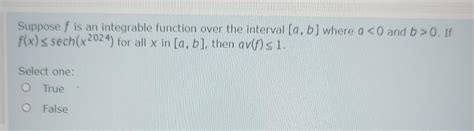 solved suppose f ﻿is an integrable function over the
