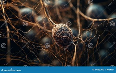 Nerve Cell Synapse Connection In Tree Branch Generated By Ai Stock