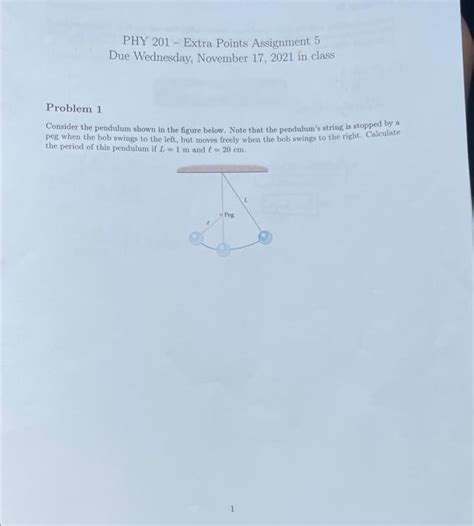 Solved Phy 201 Extra Points Assignment 5 Due Wednesday