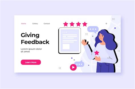 Free Vector Flat Giving Feedback Landing Page Template