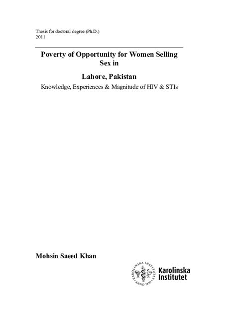Pdf Health Seeking Behaviour Of Women Selling Sex In Lahore Pakistan