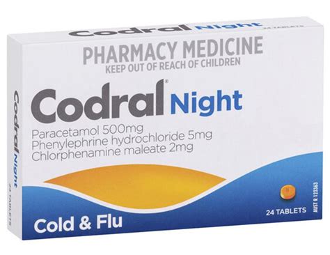 Codral Night Time 24 Tablets Pharmacy Now