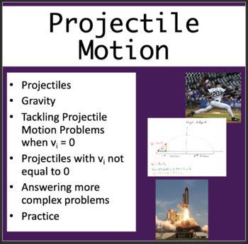 Projectile Motion PowerPoint Lesson Review Questions Student Notes
