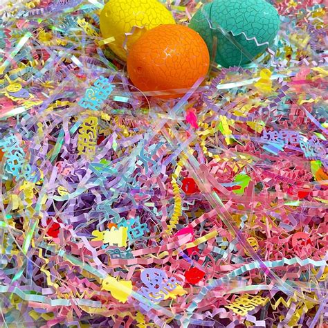1 Lb Iridescent Easter Grass Crinkle Cut Paperraffia Tissue Paper