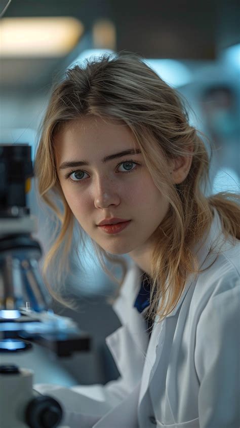 Free Scientist At Work Image Scientist Female Microscope Download
