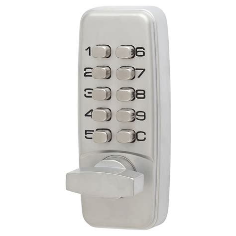 Mini Digital Code Operated Lock Satin Chrome Ironmongerydirect