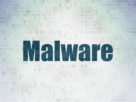 Safety Concept Malware On Digital Data Paper Background Stock