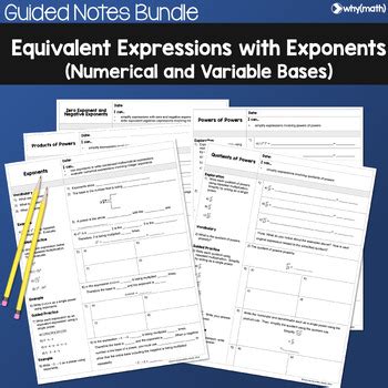 Equivalent Expressions With Exponents Numerical And Variable Bases
