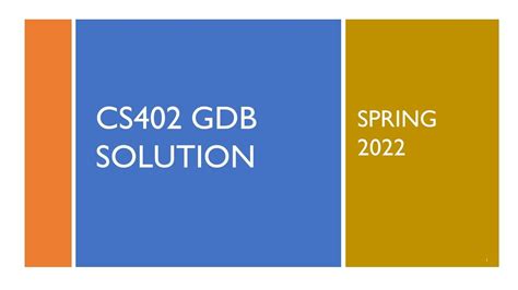 Cs Gdb Solution Spring Youtube