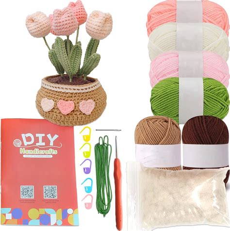 Alabohuke Wobbles Crochet Flowers Kit Crochet Kit For
