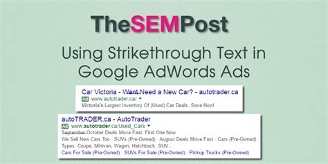 Using Strikethrough Text On Google AdWords Ads