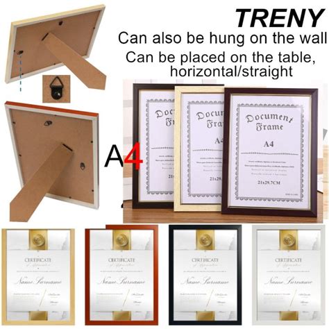 TRENY European Style Photo Frame Shattered Free Non Breakable Frame With PVC Sheet Front Cover
