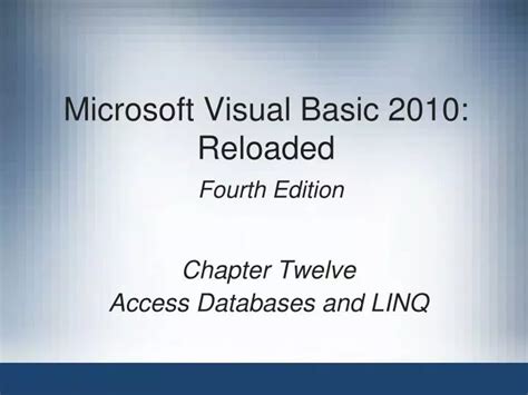 PPT Microsoft Visual Basic Reloaded Fourth Edition PowerPoint Presentation ID