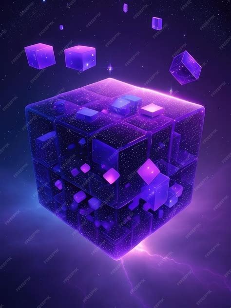 Premium Ai Image Purple Tiny Cubes Abstract Background