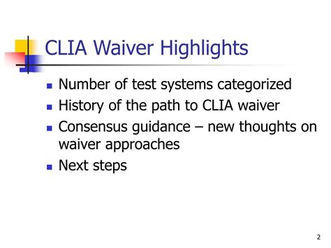 Ppt Clia Waiver Guidance Powerpoint Presentation Free Download Id