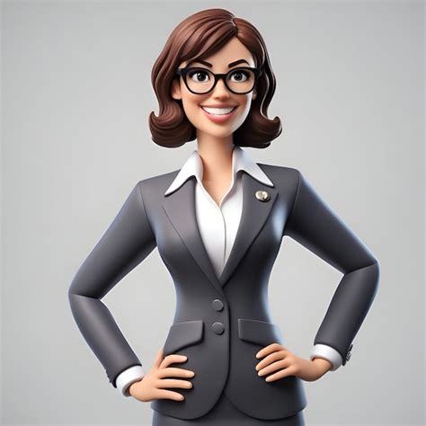 Portrait d une belle jeune femme d affaires en costume noir et lunettes Image générée à base dIA