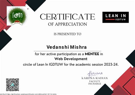 Vedanshi Mishra On Linkedin Leanin Webdevelopment Mentorship