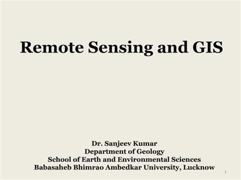 Chapter 1 Introduction To Remote Sensing Ppt