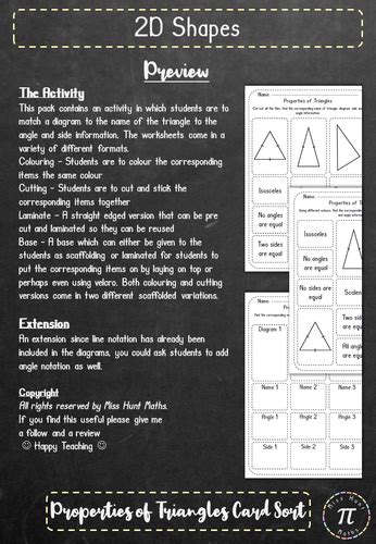 Bundle 2d Shapes Identifying Triangles Lesson And Worksheets Teaching Resources