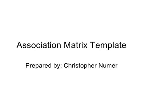 Association Matrix