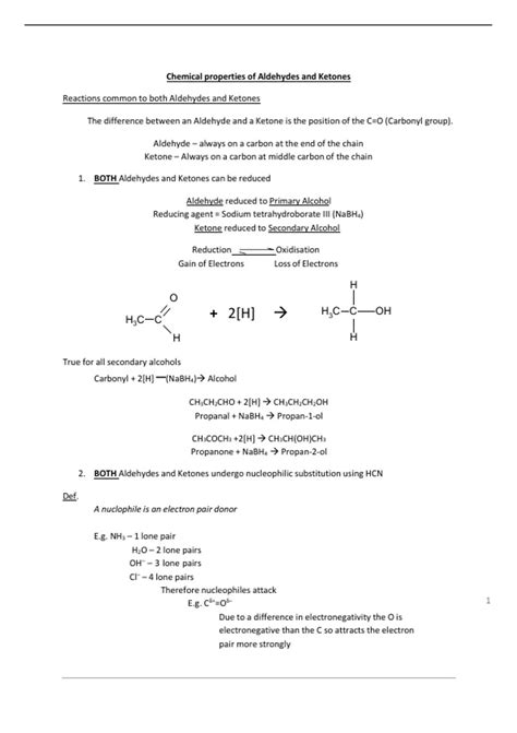 Chemical Properties Of Aldehydes And Ketones Reactions Common To Both