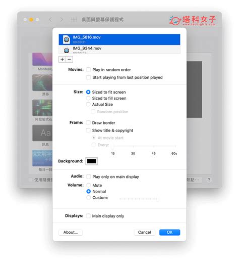 Mac 螢幕保護程式影片設定教學，閒置時自動播放影片 塔科女子