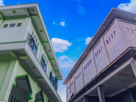 Sky Blue Cloud Education Building Stock Image Image Of Bangunan