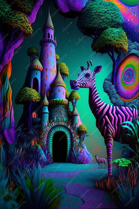 Premium Photo Zebra In A Psychedelic Generative Ai