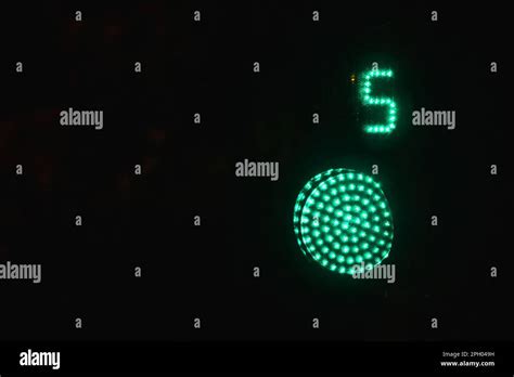 Pedestrian Crossing Traffic Light With Seconds Timer Shows Green Allow