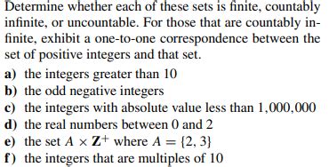Solved Determine Whether Each Of These Sets Is Finite Chegg