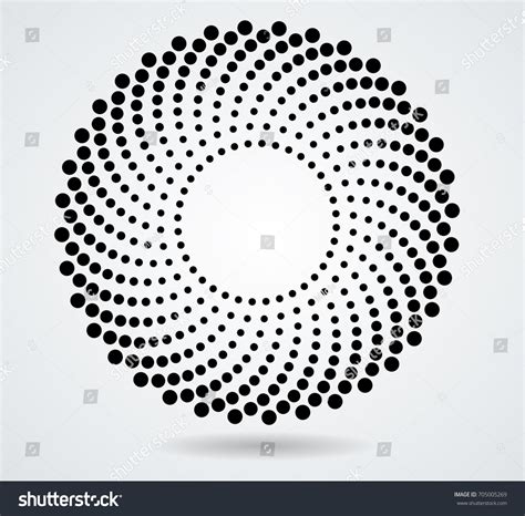 Halftone Dots Circle Form Round Logo Stock Vector Royalty Free