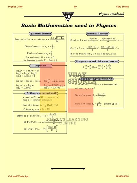 1basic Maths For Physics Pdf Area Geometry