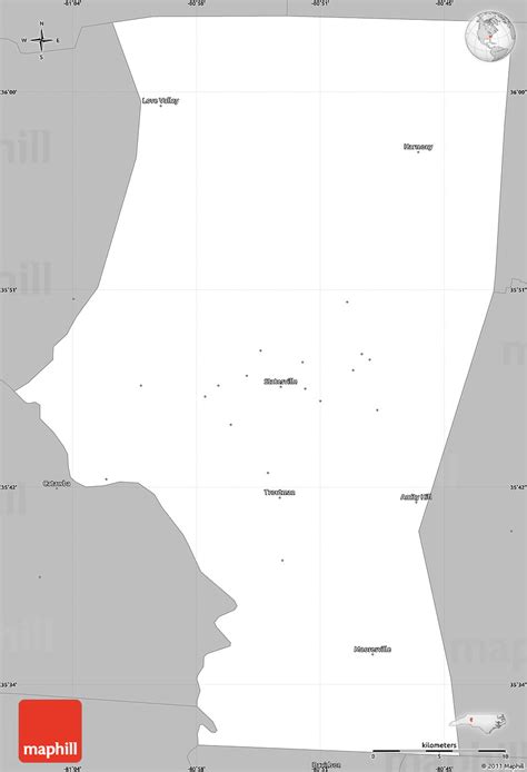Gray Simple Map Of Iredell County