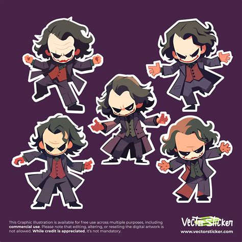 Vector Sticker Dark Knight Joker Vector Sticker Pack