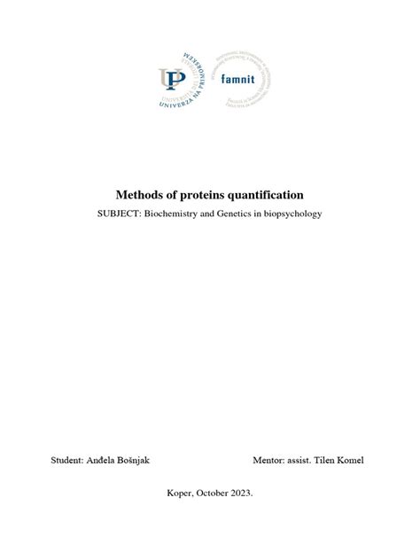 Methods Of Proteins Quantification Pdf Proteins Elisa