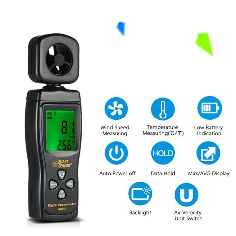 Smart Sensor Mini Wind Anemometer Lcd Digital Wind Grandado