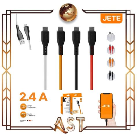 Jete Tiny 3 Fast Charging Data Cable 24a สายการรับประกันอย่างเป็นทางการ Usb Micro And Type C