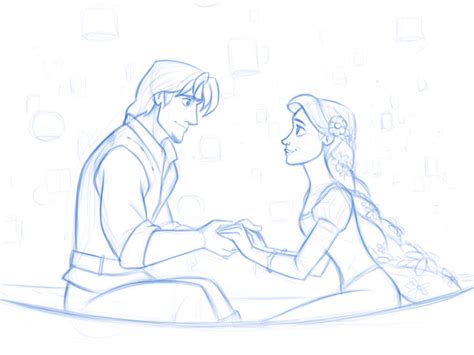 Flynn Rider And Rapunzel Drawing