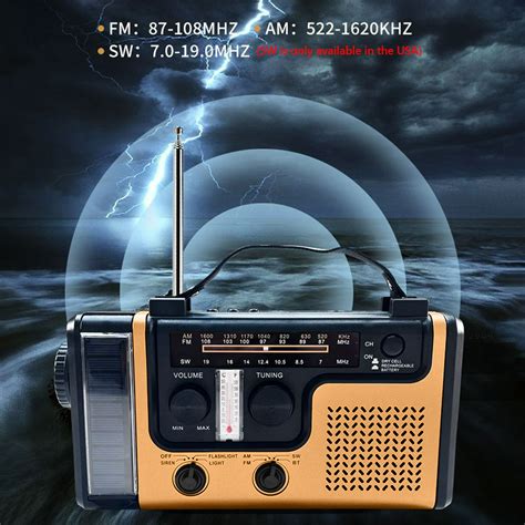 Am Fm Sw Banco De Energía De Emergencia Alarma Sos Luz Led Manivela