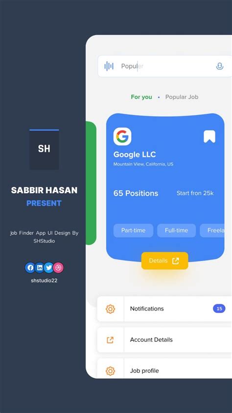 Job Finder App Mobile Ui Design App Design Ui Ux Design Website Header Design Ui Design