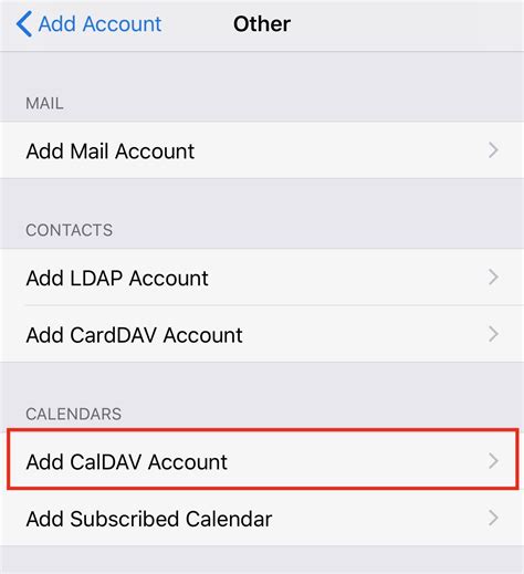 Caldav Ios