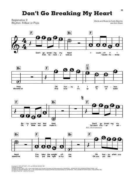 Dont Go Breaking My Heart By Elton John Sheet Music For E Z Play Today At Sheet Music Direct