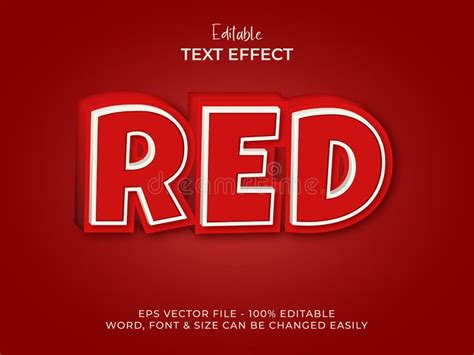 Red Text Effect Style Editable Text Font Effect Stock Illustration Illustration Of Background