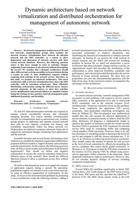 Pdf Dynamic Architecture Based On Network Virtualization And Distributed Orchestration For