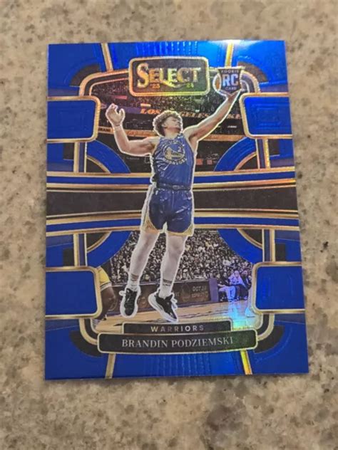 2023 24 Panini Select Brandin Podziemski Rc Concours Bleu Argent Prizm