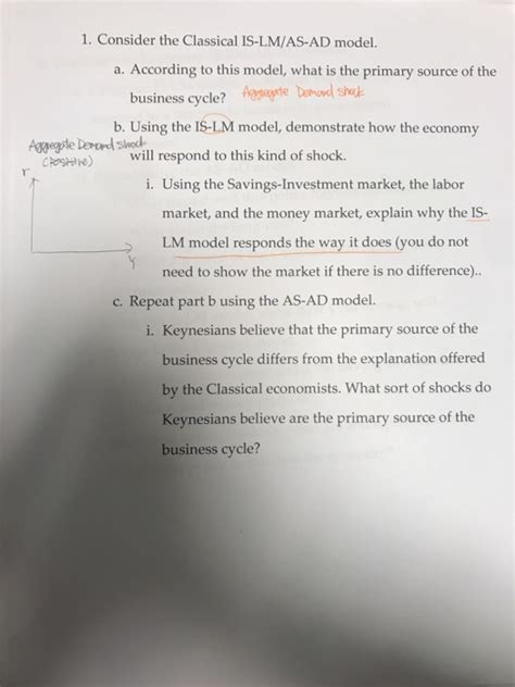 Solved 1 Consider The Classical Is Lmas Ad Model A